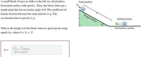 solved a small block of mass m slides to the left on a