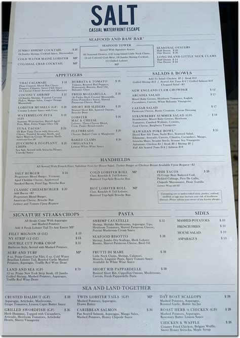 Salt Restaurant In Other Menus And Photos