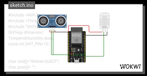 Temphum And Distance Wokwi Esp32 Stm32 Arduino Simulator