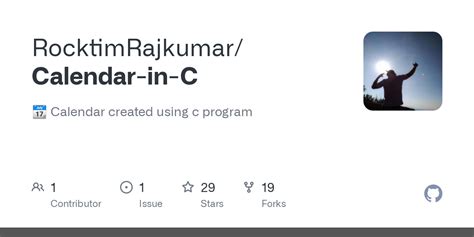 Github Rocktimrajkumarcalendar In C Calendar Calendar Created