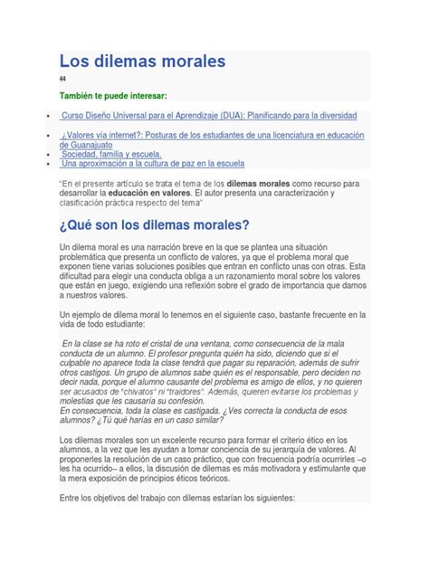 Los Dilemas Morales Pdf Moralidad Felicidad