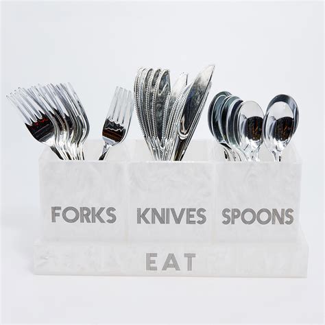 Silverware Caddy Love Lucite