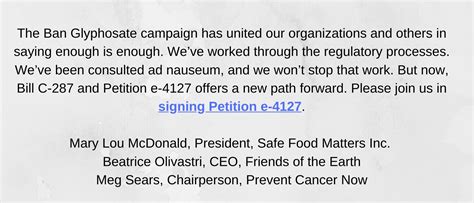 Its Time To Ban Glyphosate A Call To Action To Canadians And