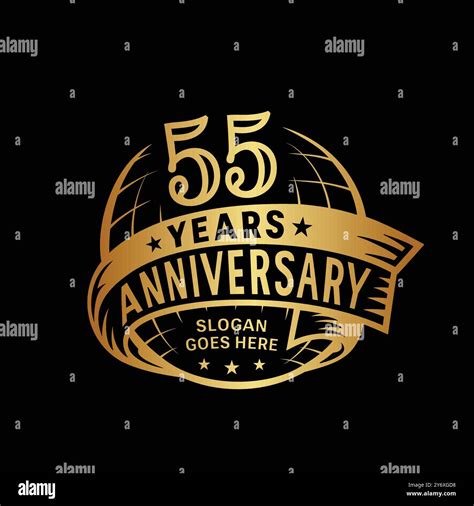 55 Years Anniversary Design Template 55th Logo Vector And