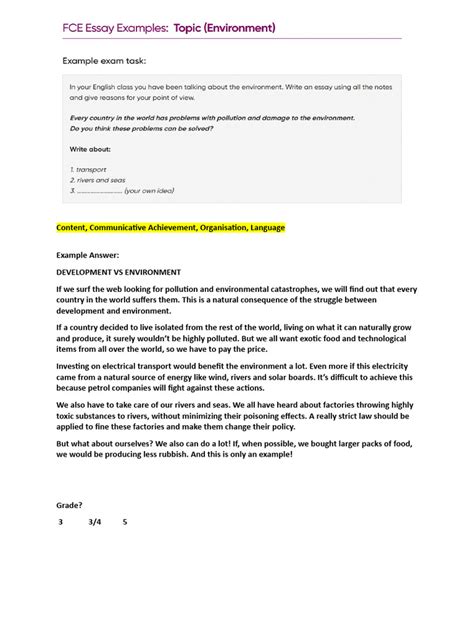 Fce Essay Grading Pdf Clothing Pollution