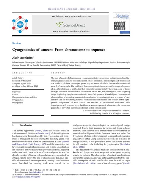 Cytogenomic 2010 Pdf Fluorescence In Situ Hybridization Cytogenetics