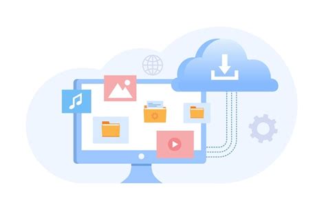 Premium Vector Cloud System File Download Database Protection Concept Data Center File