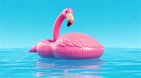 음료수를 넣은 풍선 플라밍고 핑크색 색조가 있는 생생한 파란색 배경의 매혹적인 3d 렌더링 파란 풍선 배경 색조 배경