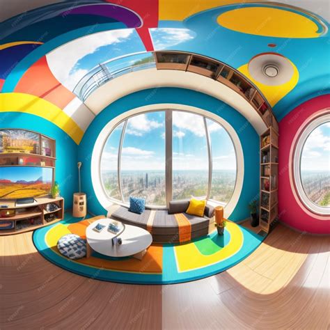 Premium Ai Image Futuristic Living Room With Modular Transformable Furniture