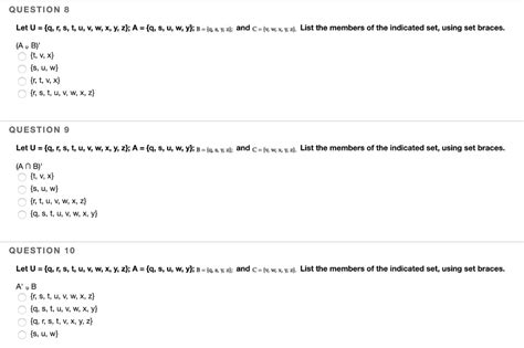 Solved QUESTION 8 Let U Q R S T U V W X Y Z A Chegg Com