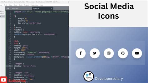 Social Media Icons With Tooltip Hover Effect Html Css Developers Diary Youtube