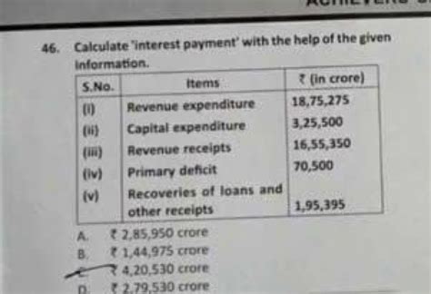 46 Calculate Interest Payment With The Help Of The Giveninformation S