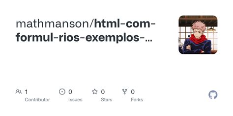 GitHub Mathmanson Html Formul Rios Exemplos Simples