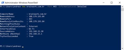 Testando Acesso Com O Test Netconnection Powershell Brainwork