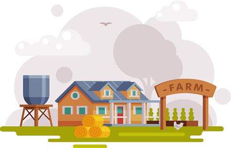 컨트리 하우스 농업 및 농업 개념 만화 벡터 일러스트와 농장 장면 0명에 대한 스톡 벡터 아트 및 기타 이미지 0명 건물 외관 건초 식물 Istock