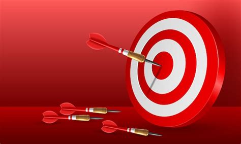 Free Vector Red Dart Arrow Hitting In The Target Center Of Dartboard