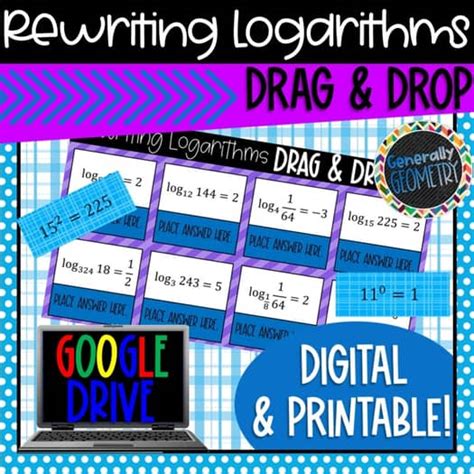 Logarithms Activity Logarithmic And Exponential Form By Generally Geometry