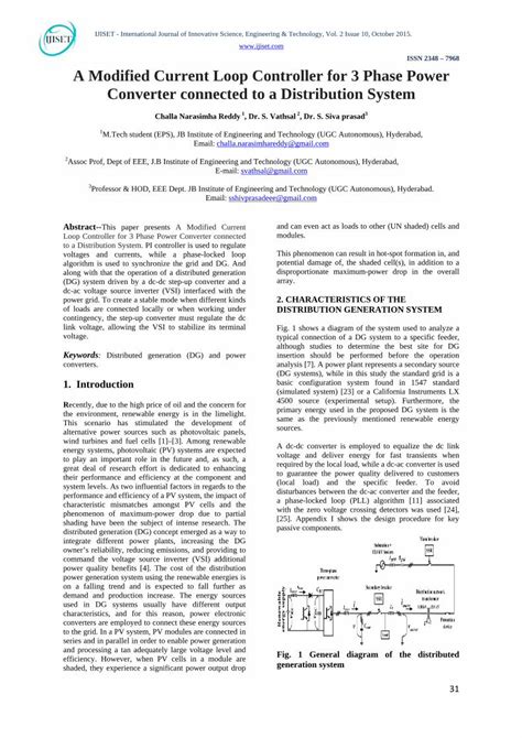 Pdf A Modified Current Loop Controller For 3 Phase … Vol2 V2s10 Ijiset V2 I10 06 Pdf
