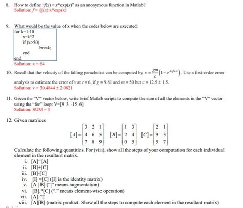 solved 1 evaluate and interpret the condition numbers for