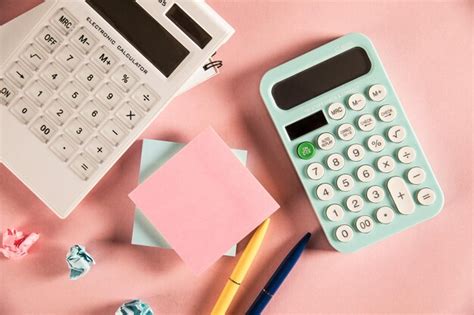 Premium Photo Calculator Pen And Notepad