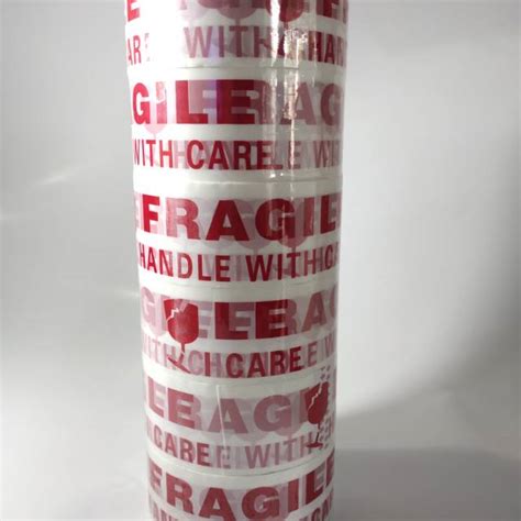 Jual 1 Roll Lakban Fragile Opp Barang Lakban Packing Fragile Merah Pjg 70 Yard 50