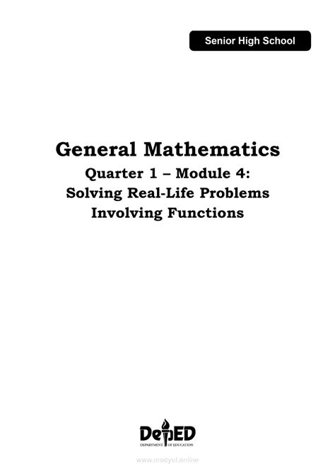Solving Real Life Problems Involving Functions