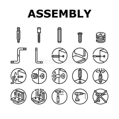 Assembly Furniture Instruction Icons Set Vector Stock Vector Illustration Of Flat Instruction