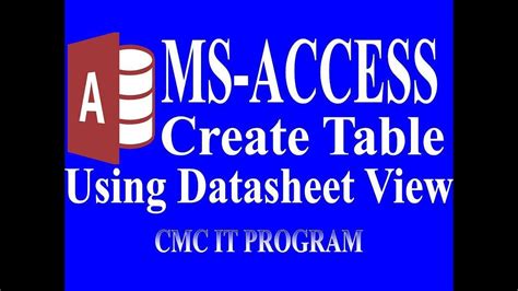 How To Create A New Table In Datasheet View In Access