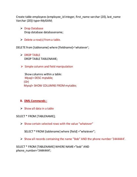 ddl commands