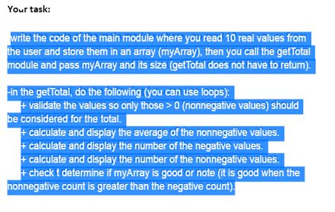Solved Write The Code Of The Main Module Where You Read Chegg