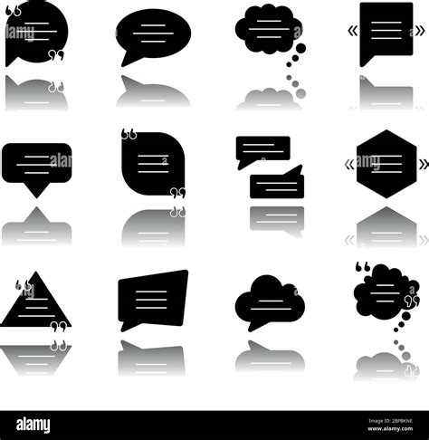 Dialogue Box Drop Shadow Black Glyph Icons Set Stock Vector Image And Art