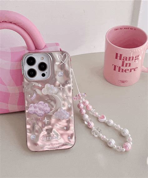 귀여운 아이폰 핑크 밤하늘 구름 달 별 파츠 스트랩 젤하드 유니크 키치 특이한 Y2k 우정 핸드폰 휴대폰 애플 폰 케이스 아이폰케이스 11 12 프로 13 14 15 프로
