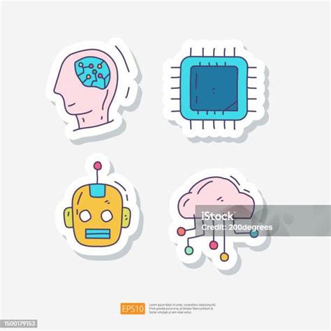 인공 지능 Ai 개념은 회로 기판 데이터 안드로이드 로봇 및 엔지니어링 개발 브레인스토밍 기호를 위한 두뇌 칩입니다 손으로 그린
