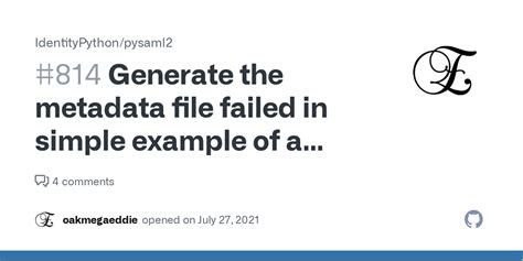 Generate The Metadata File Failed In Simple Example Of A Saml Service Provider Issue