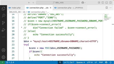 A05 Web Application Development Php Connect To Mysql Server Using Pdo Youtube