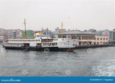 Eminonu Ferry Waiting To Depart At Kadikoy Ferry Terminal Is Picking Up Its Passengers In