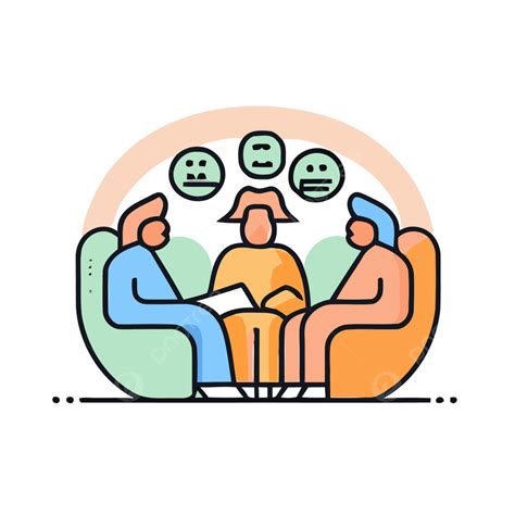 세 사람의 그룹에 대한 간단한 다이어그램 벡터 흰색 배경에 그룹 치료를 묘사하는 선형 아이콘 플랫 아이콘 및 드리블에 의한 벡터 일러스트 비핸스 Hd Png 일러스트