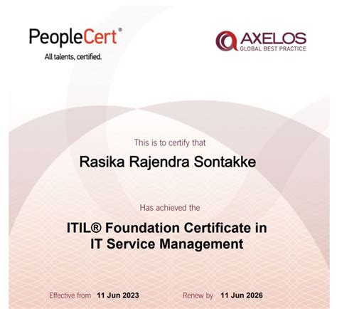 Rasika Sontakke On Linkedin Glad To Share That I Have Completed Itil4 Foundation Exam