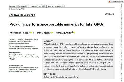 Ogawa Tadashi On Twitter Providing Performance Portable Numerics For Intel Gpus