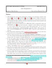 Guide To Completing Python Lab Assignment 1 Course Hero