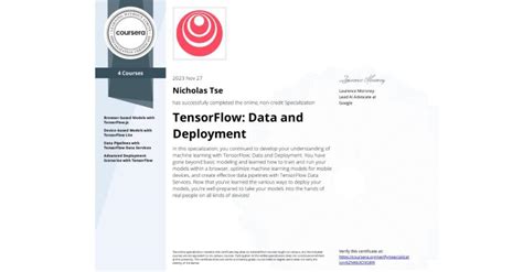Completion Certificate For Tensorflow Data And Deployment Nicholas Tse