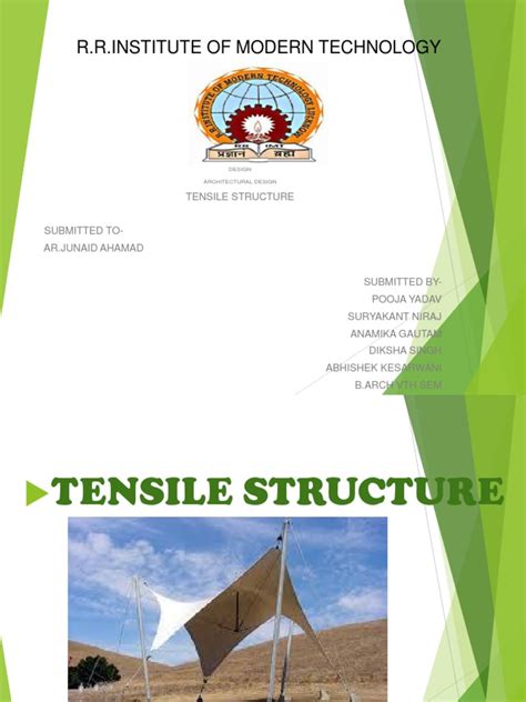 Tensile Structure Ppt Final Pdf Truss Structural Engineering