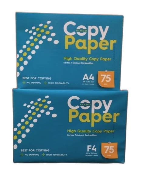 Kertas HVS Copy Paper A4 75gsm F4 75gsm Per Pak Isi 500 Lembar