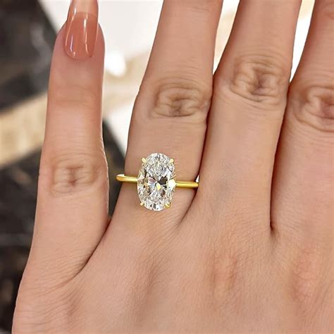 Oval Cut Solitaire Engagement Ring In Sterling Silver Shine Of Diamond