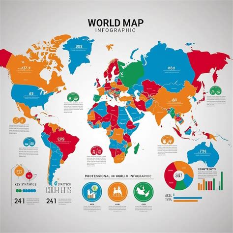 World Map Professional Infographic Premium Ai Generated Image