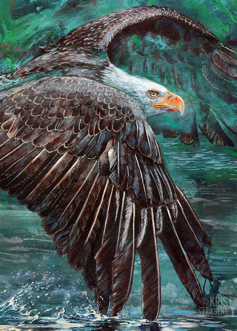 Eagle Touching Lake Sold Kris Friesen Canadian Mural And Wildlife Artist