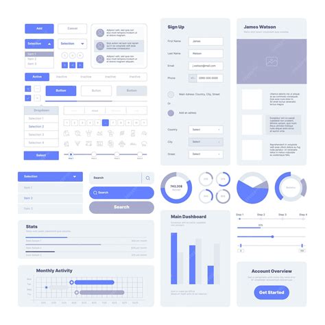 Premium Vector Ui Kit User Layout Elements For Web Design Projects