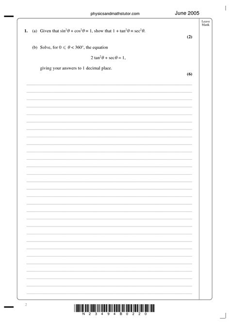 SOLUTION Trigonometry Questions Studypool