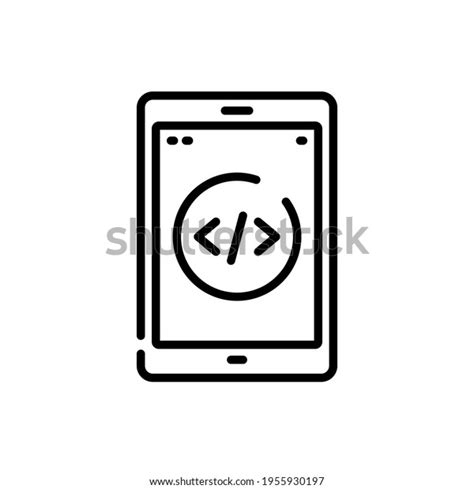 Mobile Programming Code Icon Coding Concept Stock Vector Royalty Free