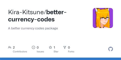Github Kira Kitsunebetter Currency Codes A Better Currency Codes Package Github Kira Kitsunebetter Currency Codes A Better Currency Codes Package